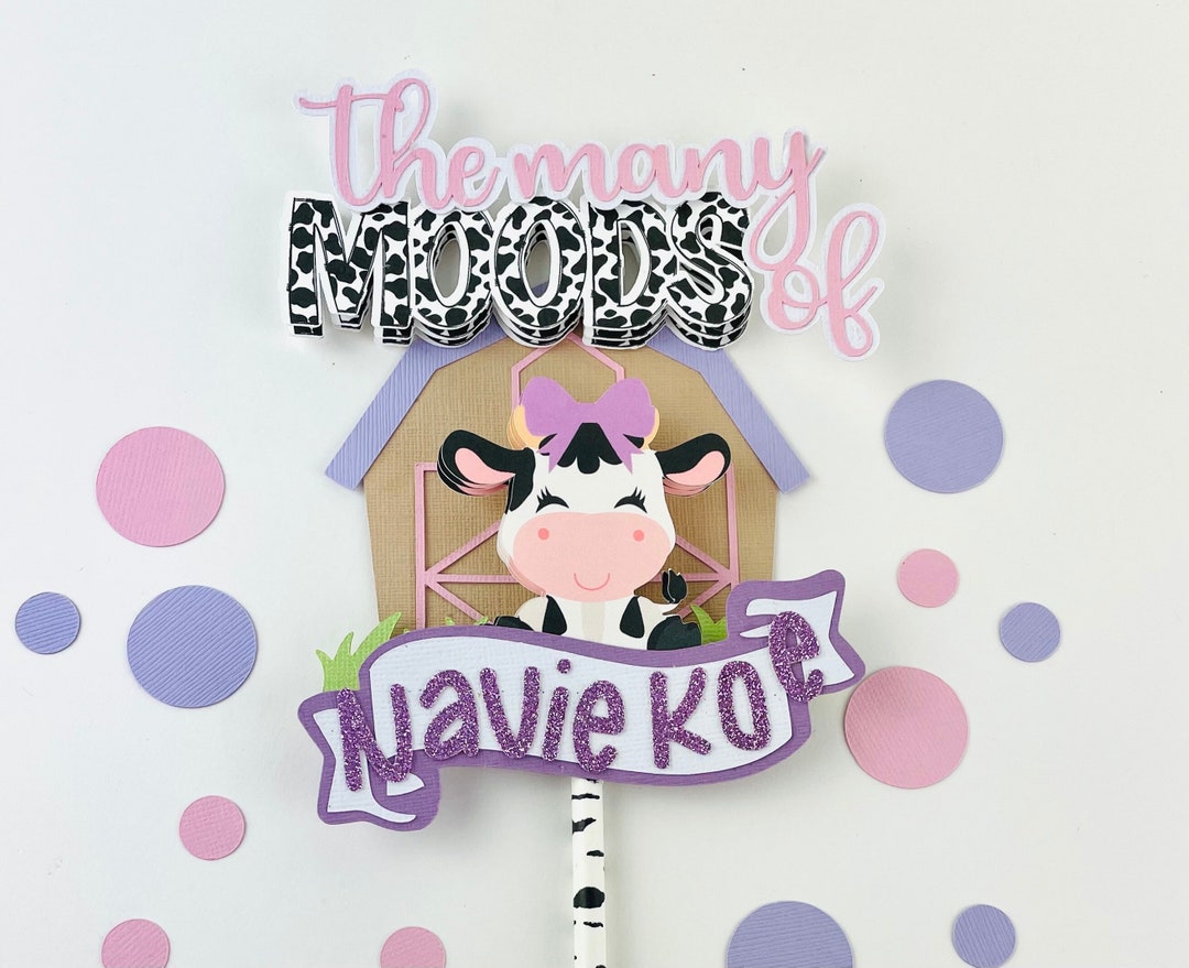 Cow Cake Topper, Farm Cake Topper, Cow Party Decor, Cake Topper, Farm ...