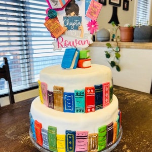 Book Lover Cake Topper Literary Birthday Book Cake Topper 18th Birthday ...