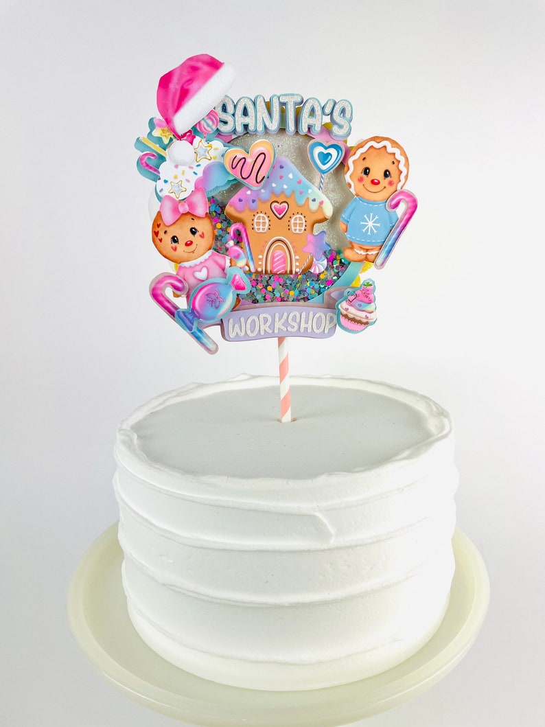 Gingerbread Cake Topper Santas Workshop Cake Topper Pastel - Etsy