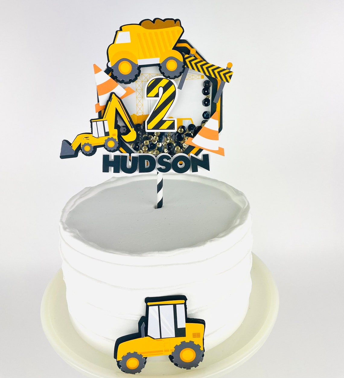 Construction Cake Topper Tractor Custom Cake Topper - Etsy