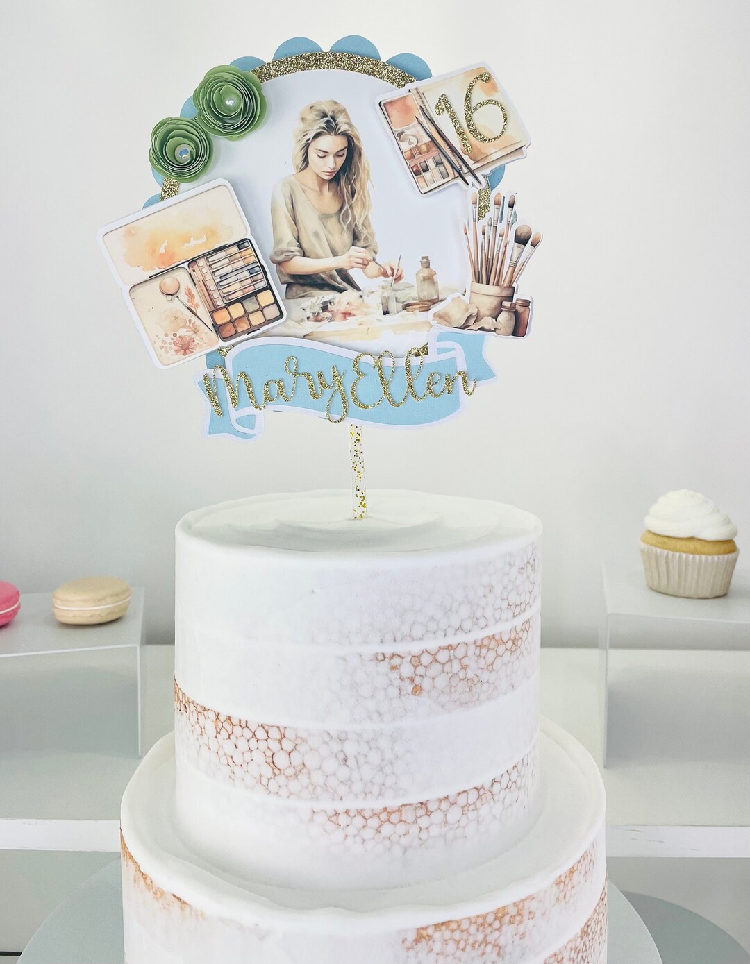 Art Cake Topper Painting Birthday Party Gift for Artist Personalized ...