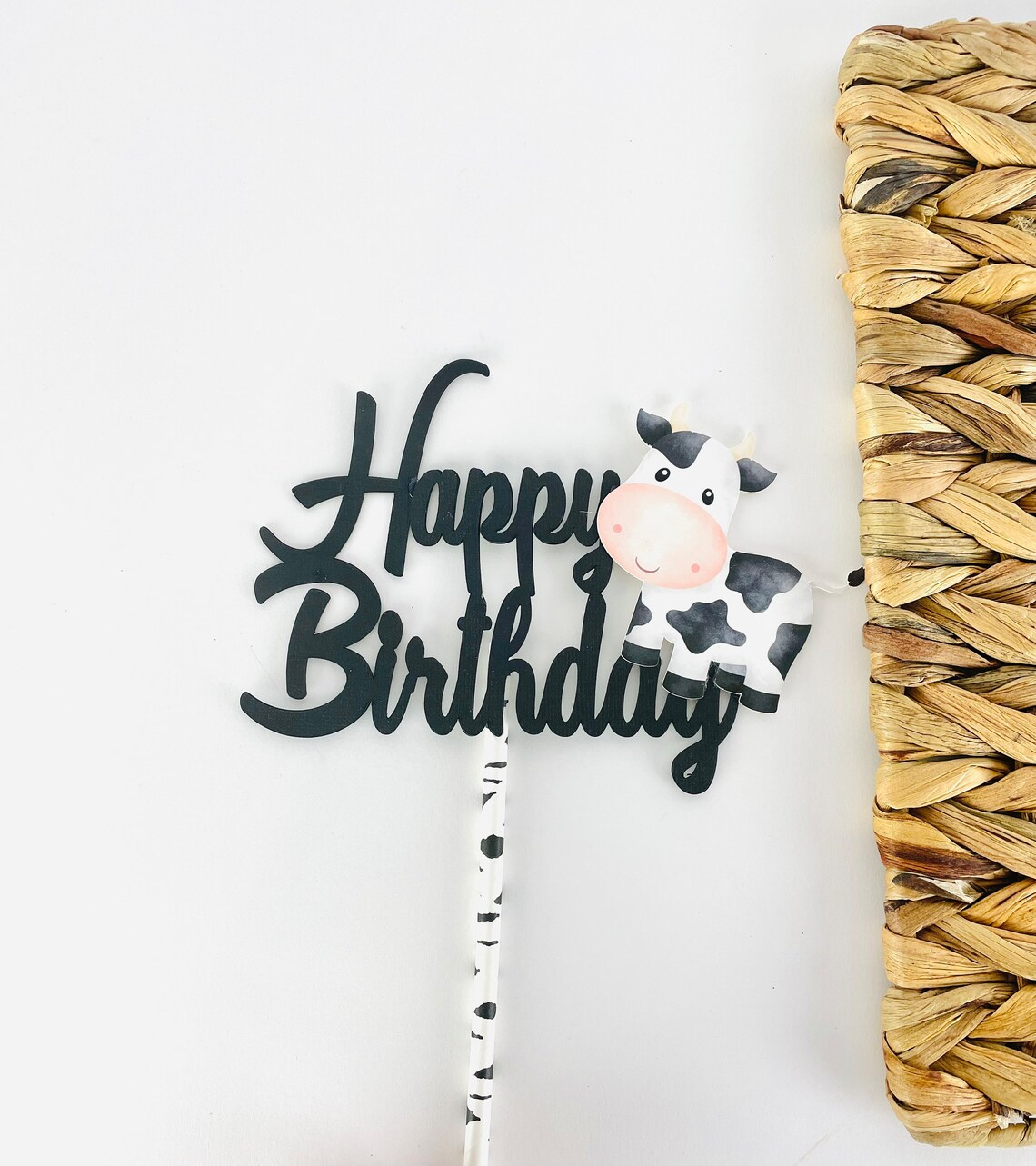 Cow Cake Topper Farm Animal Cake Topper Barnyard Birthday - Etsy