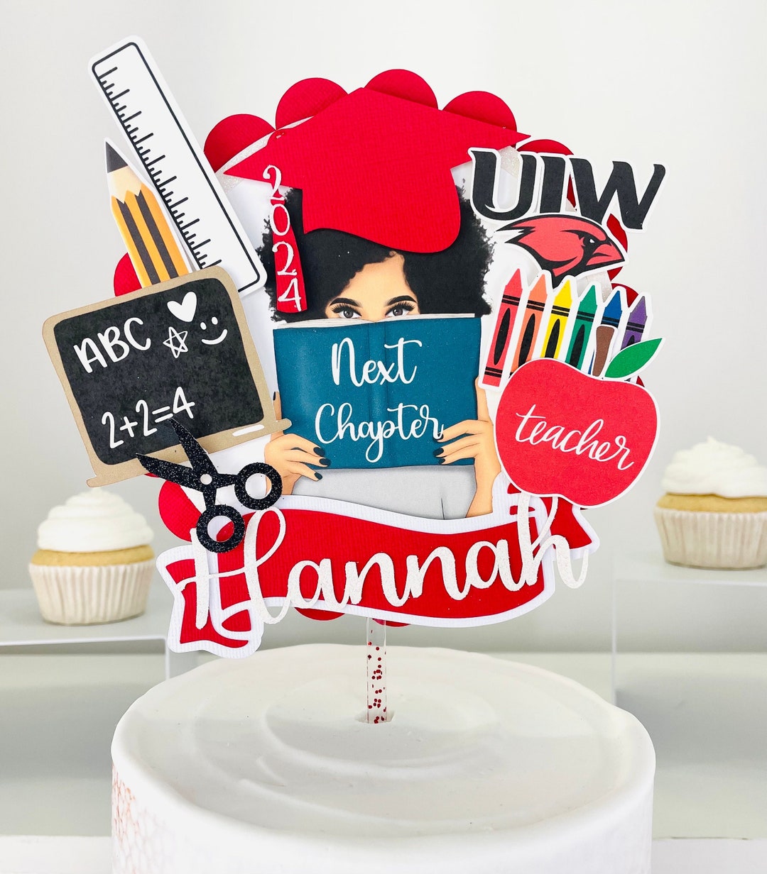 Graduation Cake Topper Book Lover Cake Topper Class of 2024 Graduation ...