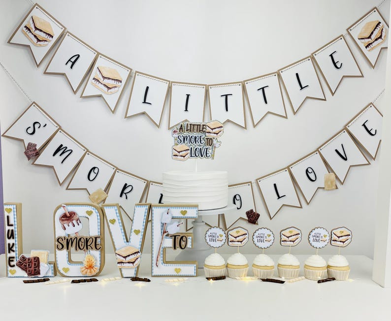 Smore to Love Baby Shower Bundle – S’mores Baby Shower Decor, Gender ...
