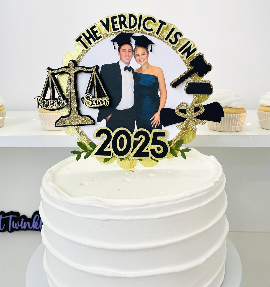 Personalized Law School Graduation Cake Topper With Photo and Name JD ...