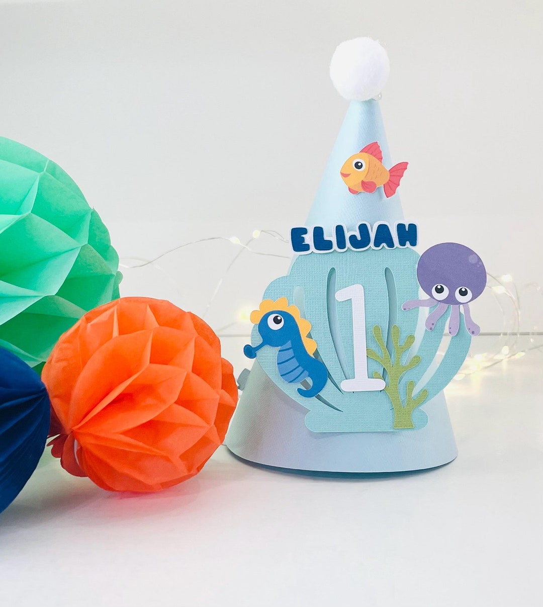 Under the Sea Birthday Hat Ocean Theme Party Hat Personalized Under the ...