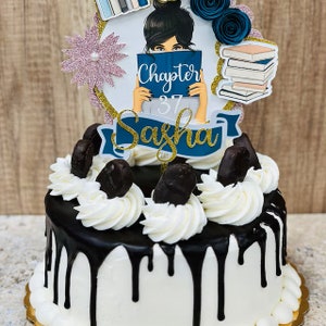 Book Lover Cake Topper Literary Birthday Book Cake Topper 18th Birthday ...