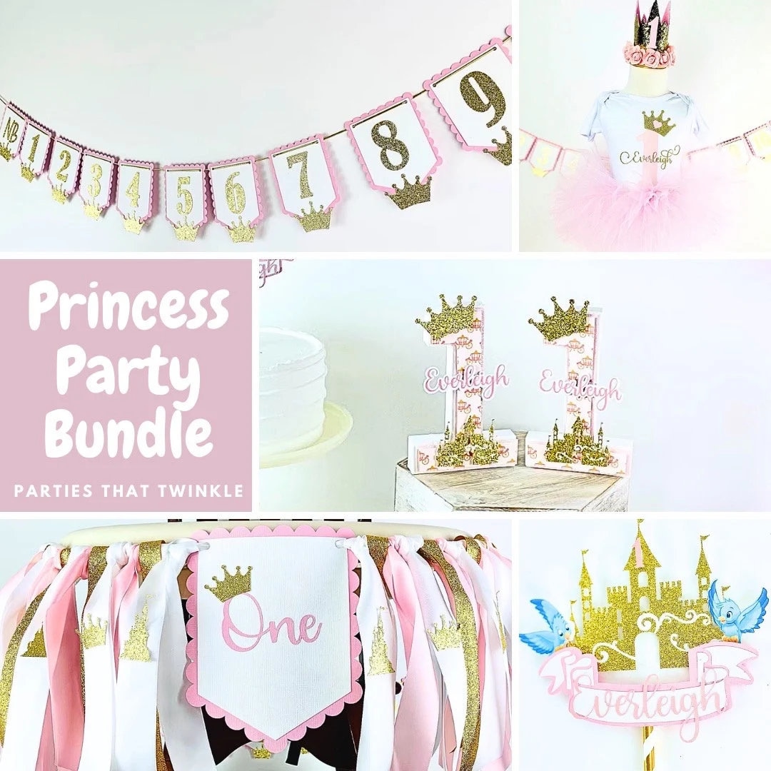 Princess Party Bundle First Birthday Girl Decoration Princess Birthday ...