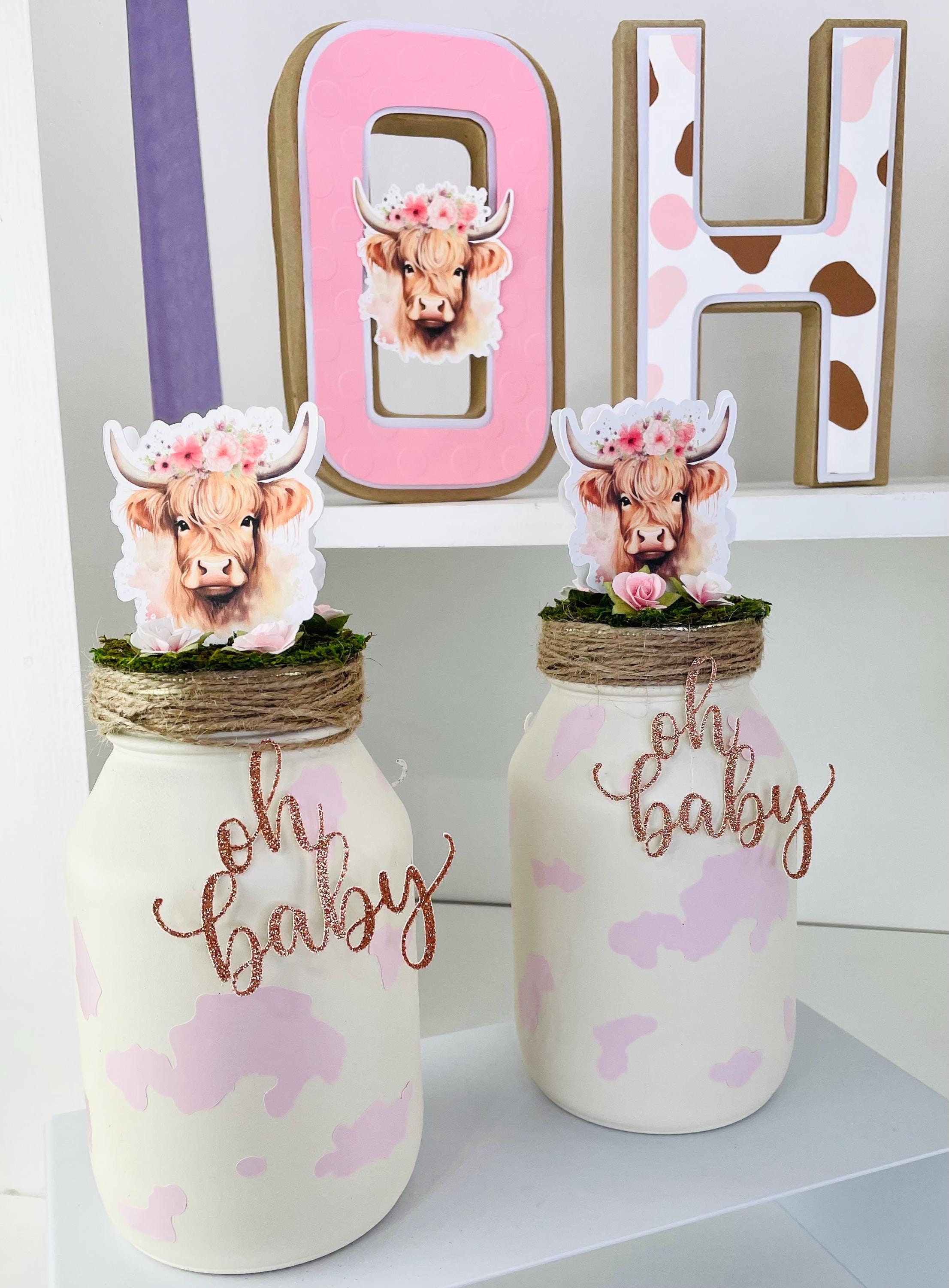 Oh Baby Centerpiece Highland Cow Baby Shower Decorations Personalized ...