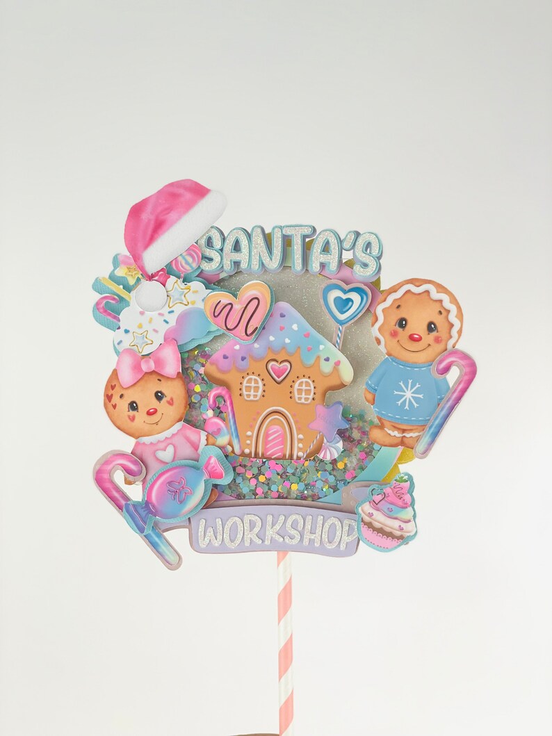 Gingerbread Cake Topper Santas Workshop Cake Topper Pastel - Etsy