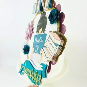 Book Lover Cake Topper Literary Birthday Book Cake Topper 18th Birthday ...