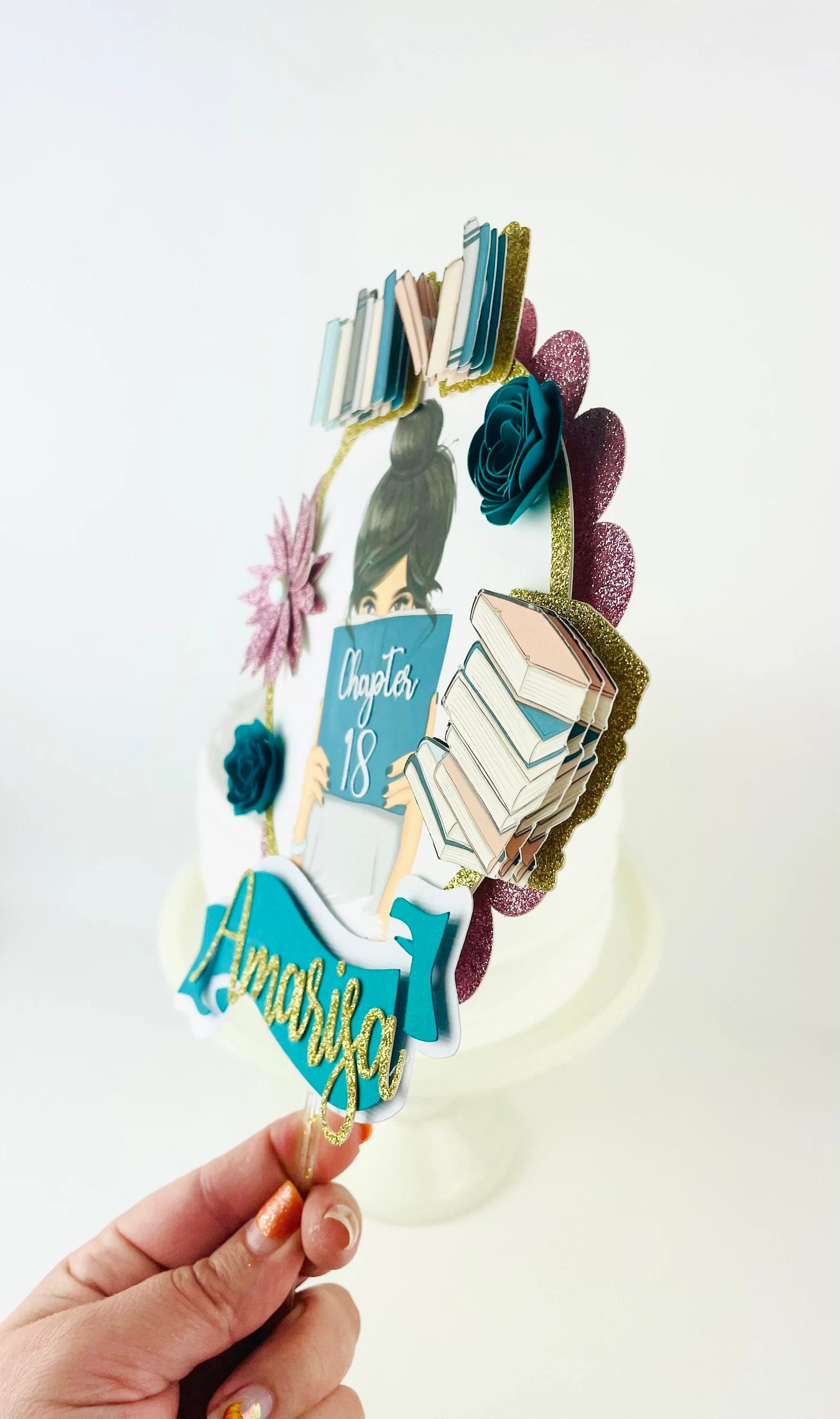 Graduation Cake Topper Book Lover Cake Topper Class of 2024 Graduation ...