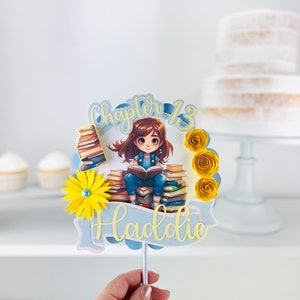 Book Lover Cake Topper Literary Birthday Book Cake Topper 18th Birthday ...