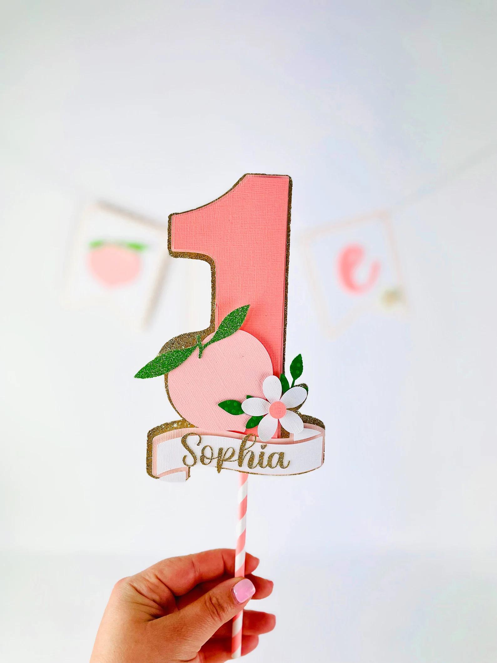 Candy Theme Cake Topper Sweet One Birthday Decorations Pastel Birthday ...