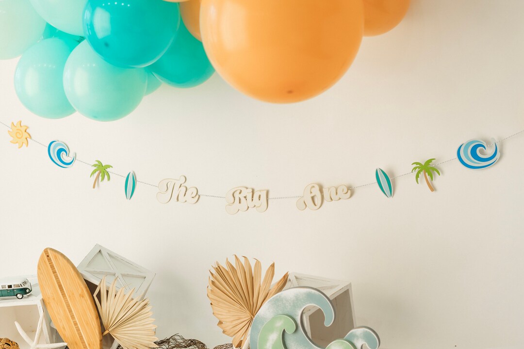 The Big One Surf Banner First Birthday Boy Boho Beach Birthday ...