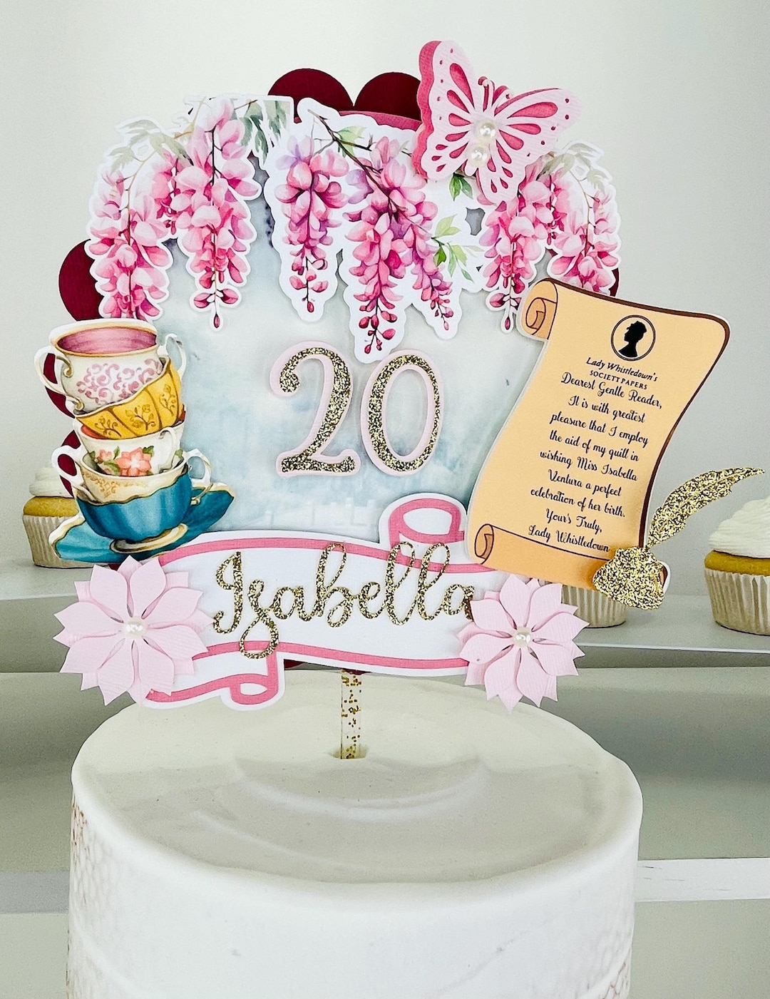 Teacup Cake Topper Regency Era Decor Diamond of the Season Tea Party ...