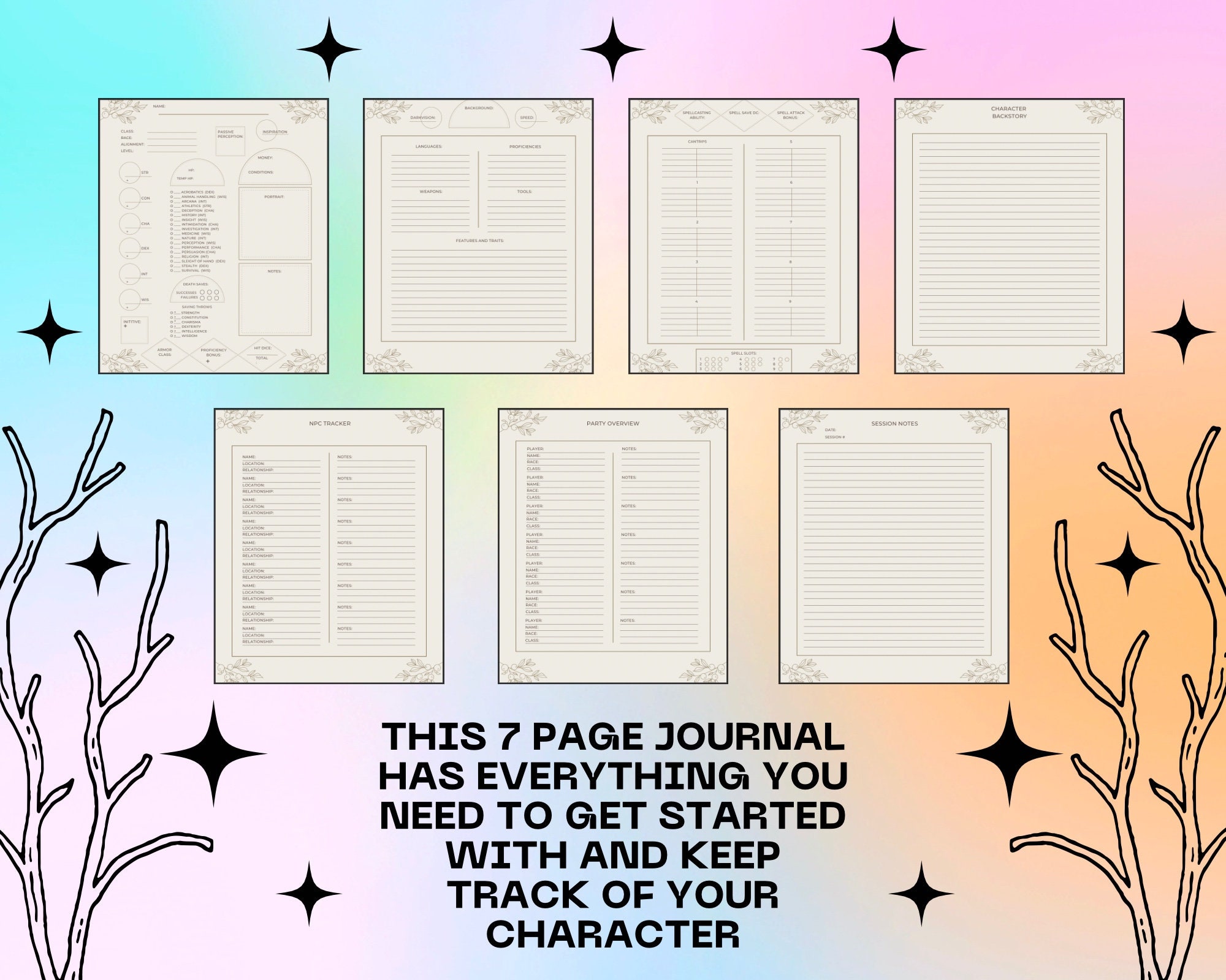 Printable D&D Character Journal - Etsy
