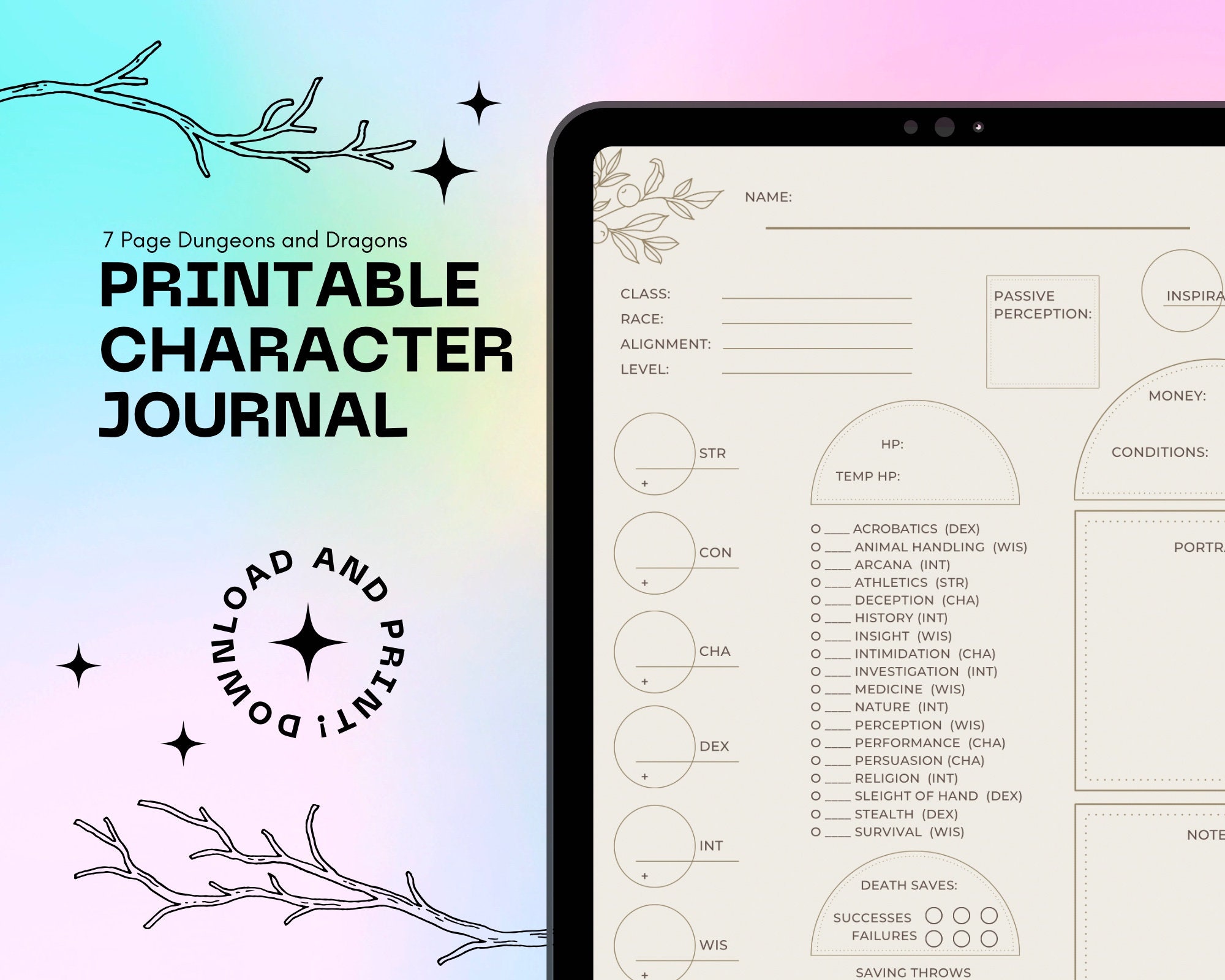 Printable D&D Character Journal - Etsy