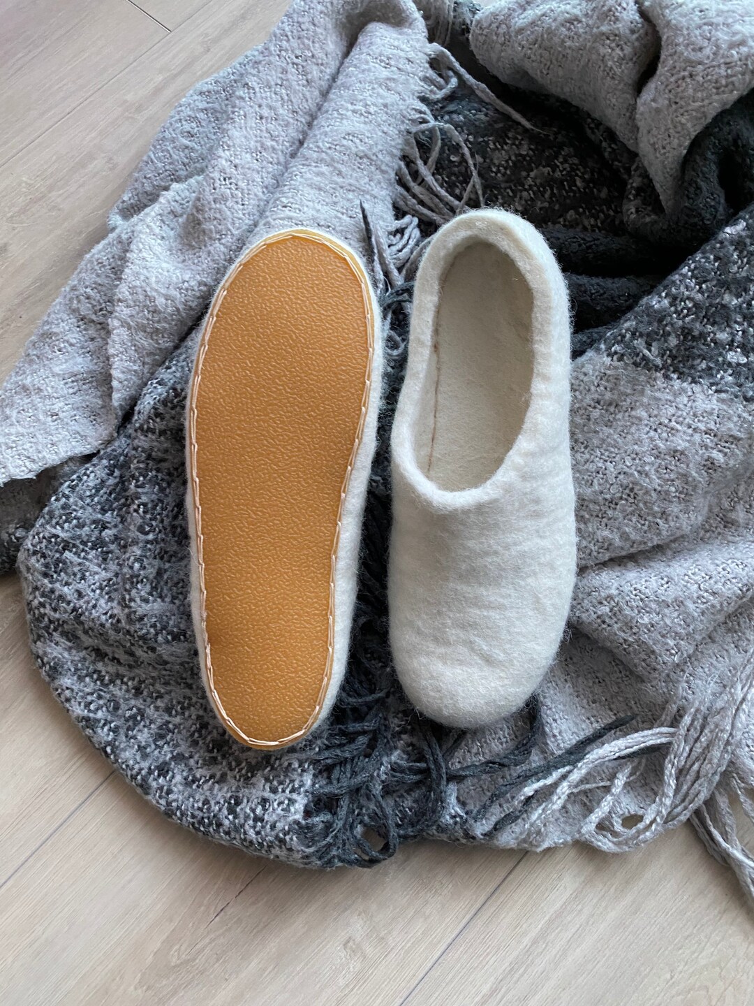 Wet Felted Wool Slippers: Eco-friendly White House Shoes - Etsy