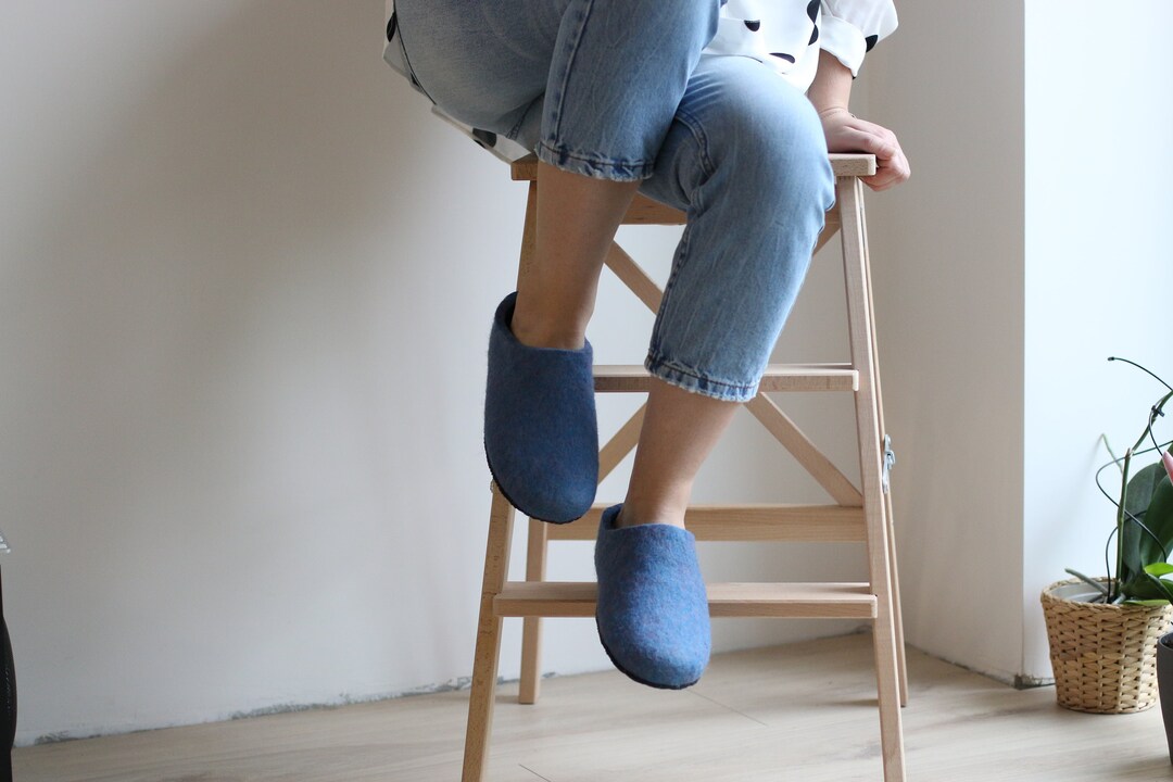Handmade Wool Slippers: Wet Felted Lavender Comfort Footwear - Etsy