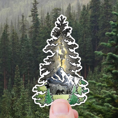 Evergreen Tree Vinyl Decal Sticker - Etsy