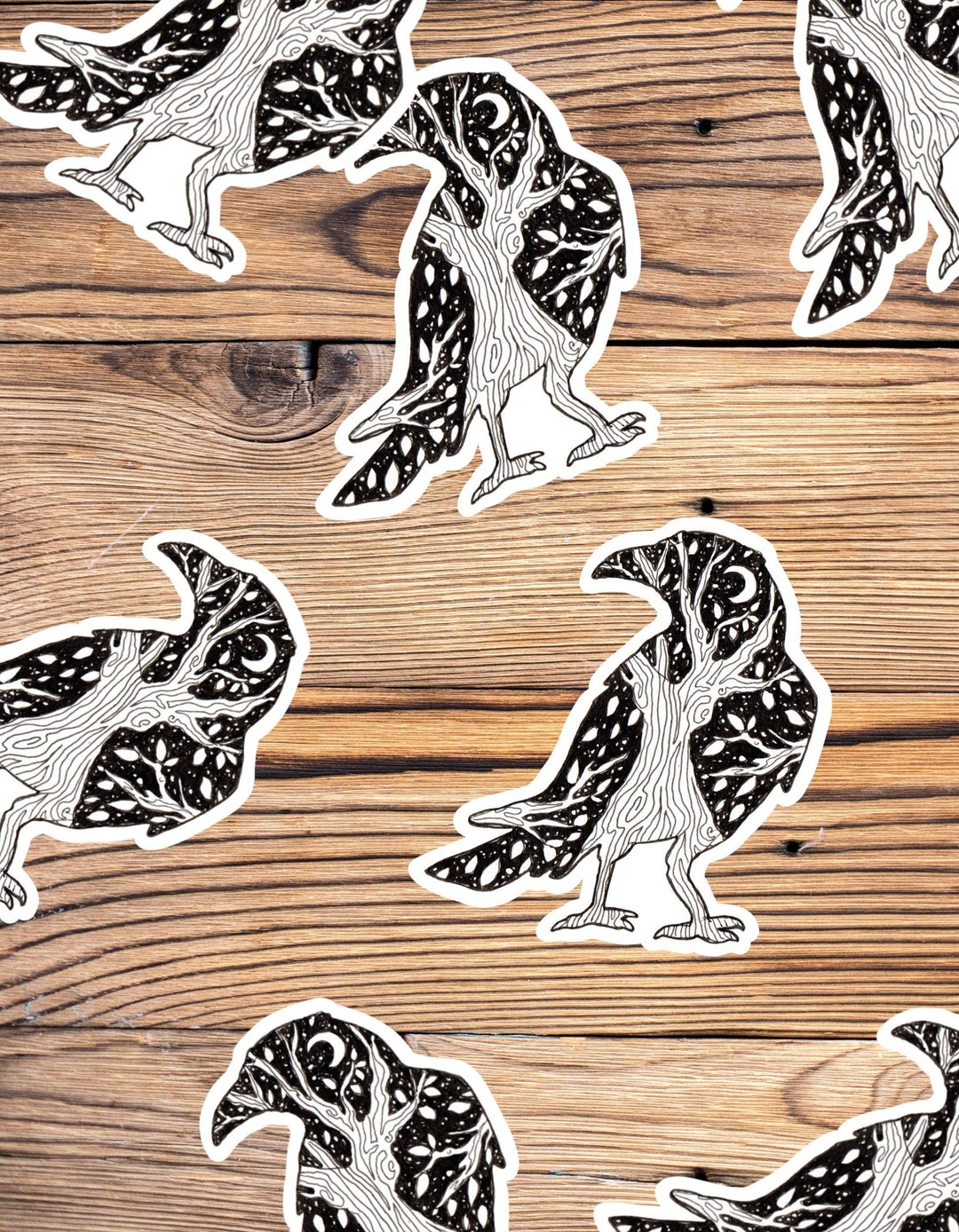 Crow and Raven Stickers, Cute Gothic Art, Kindle Sticker, Edgar Allen ...