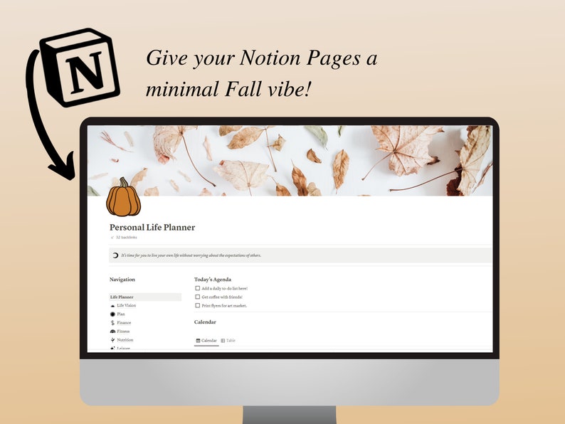 Autumn Leaves Fall Notion Icons Aesthetic Digital Stickers - Etsy