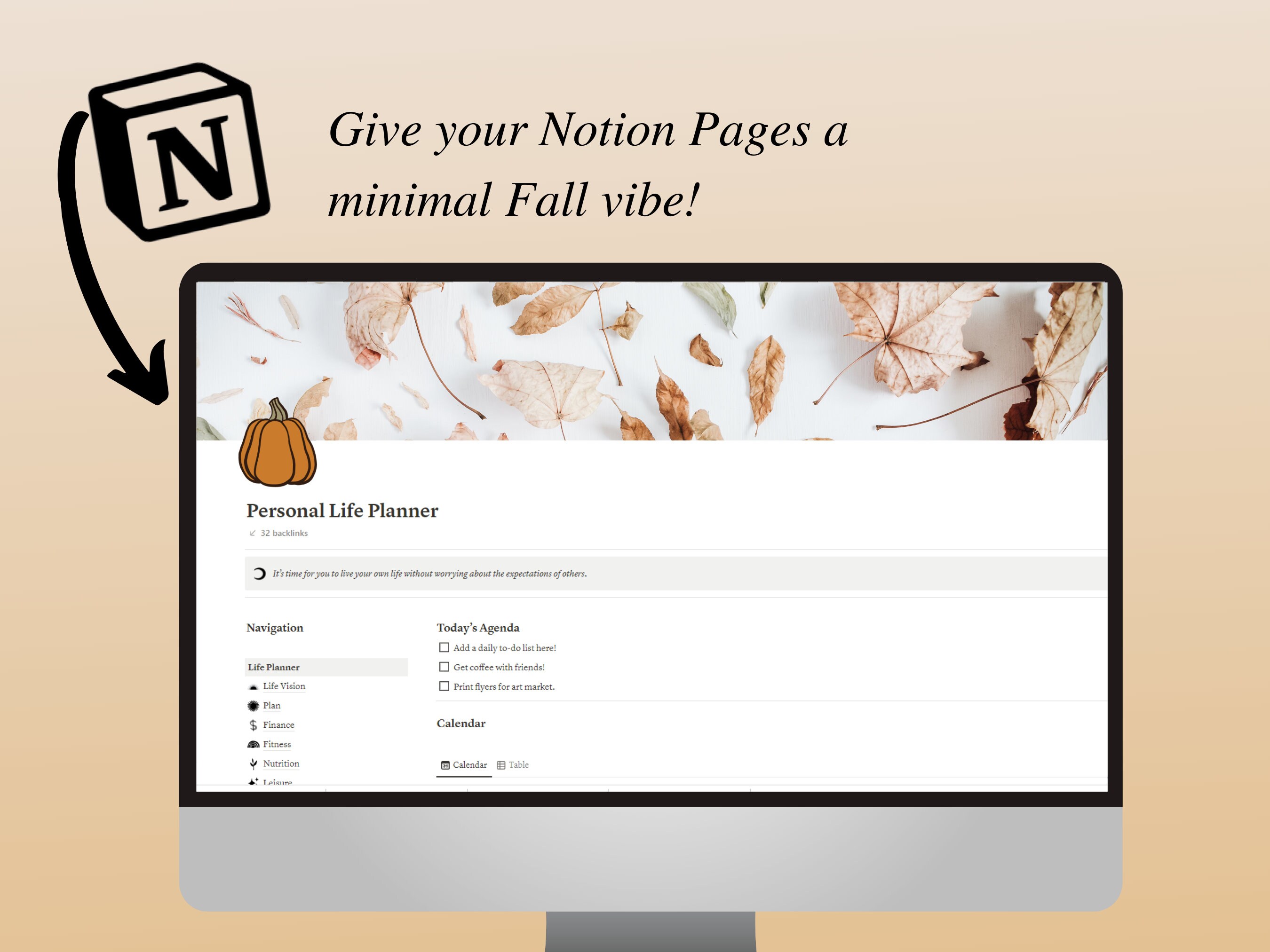 Autumn Leaves Fall Notion Icons Aesthetic Digital Stickers - Etsy