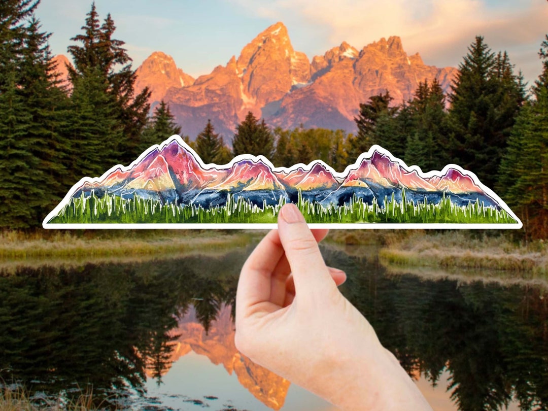 Large Grand Teton National Park Sticker - Wyoming Sticker, Vinyl ...