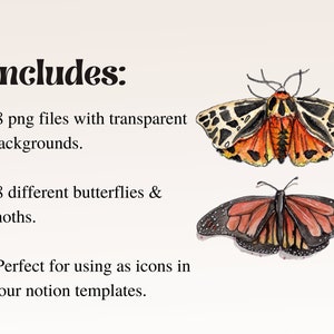 Butterfly Notion Icons - Aesthetic Digital Stickers for Life Planner ...