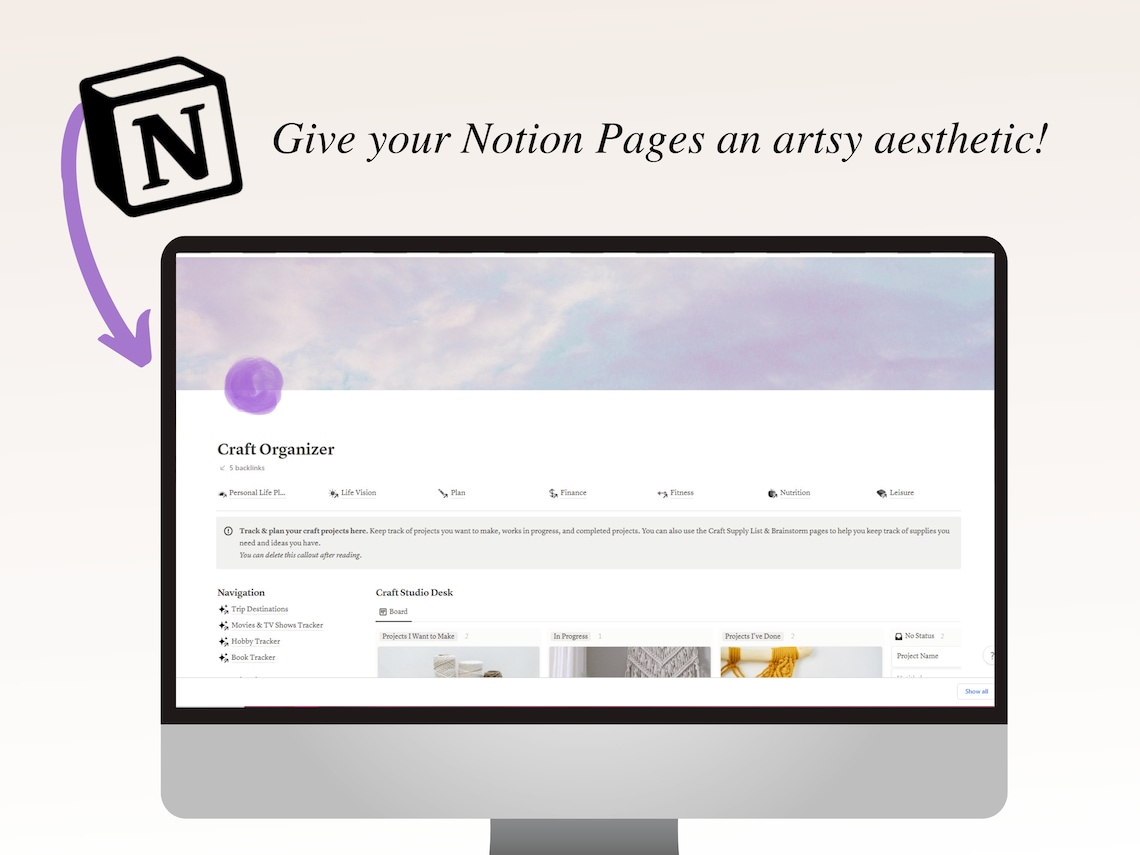 Notion Icons Aesthetic Digital PNG Stickers for Planner | Etsy