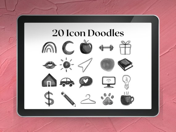 Notion Icons for Life Planner Digital Doodle Stickers for - Etsy