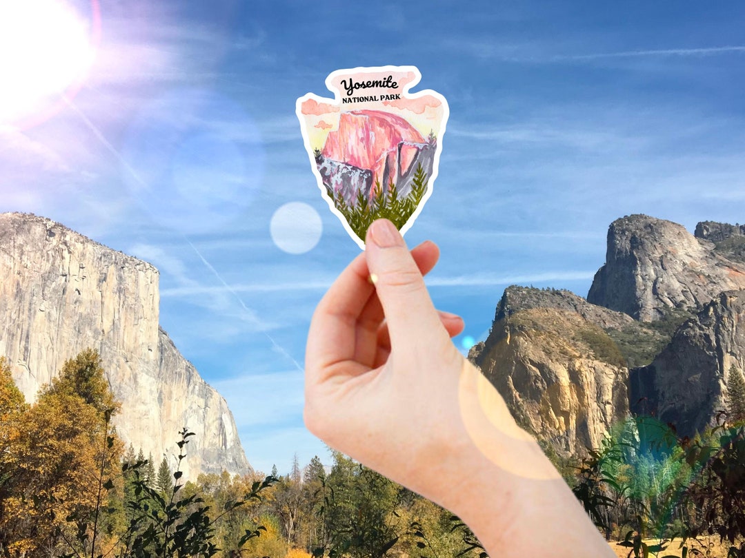 Yosemite Sticker: Half Dome Watercolor Design, Waterproof Vinyl Decal ...