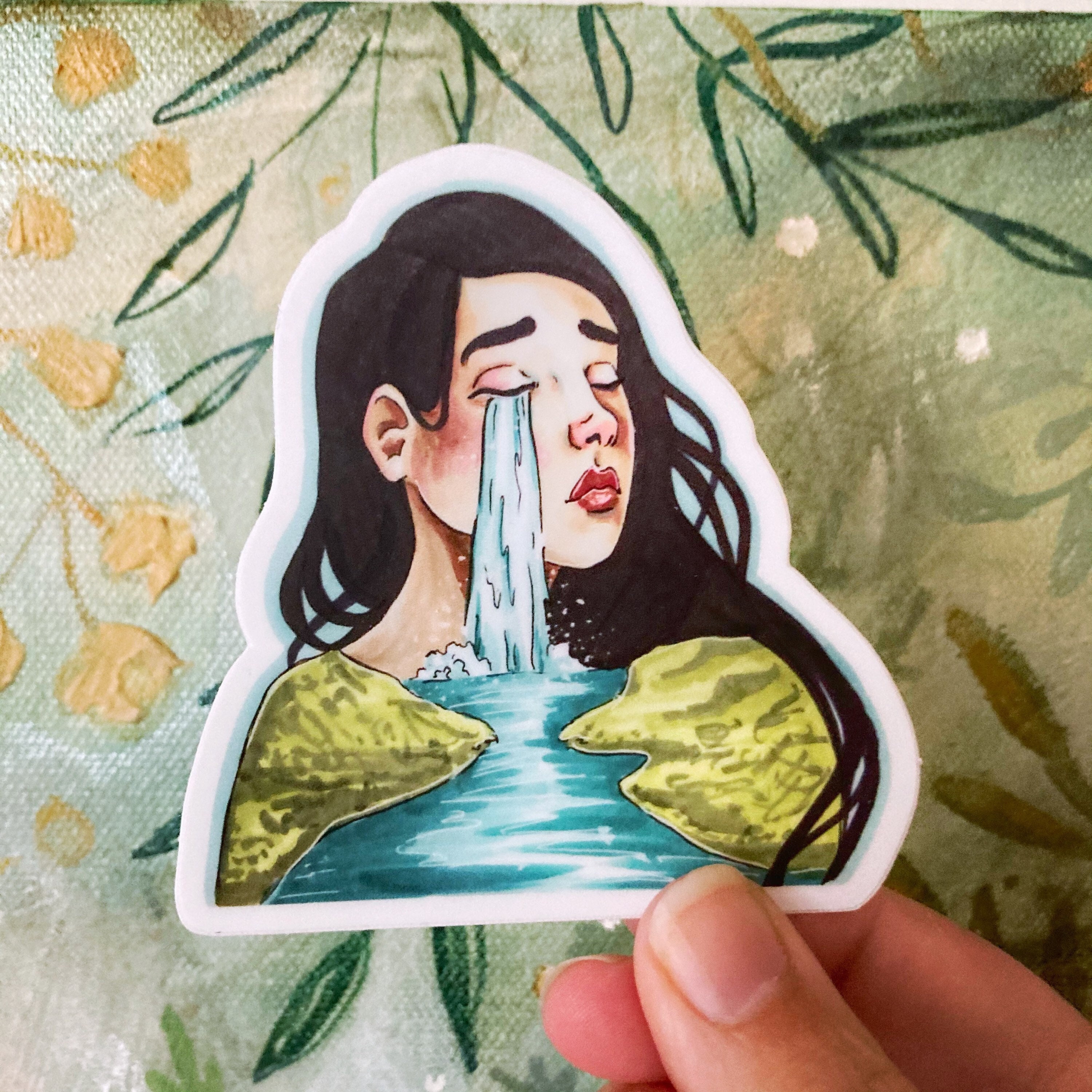 Waterfall Sticker Tree Vinyl Sticker Forest Sticker | Etsy