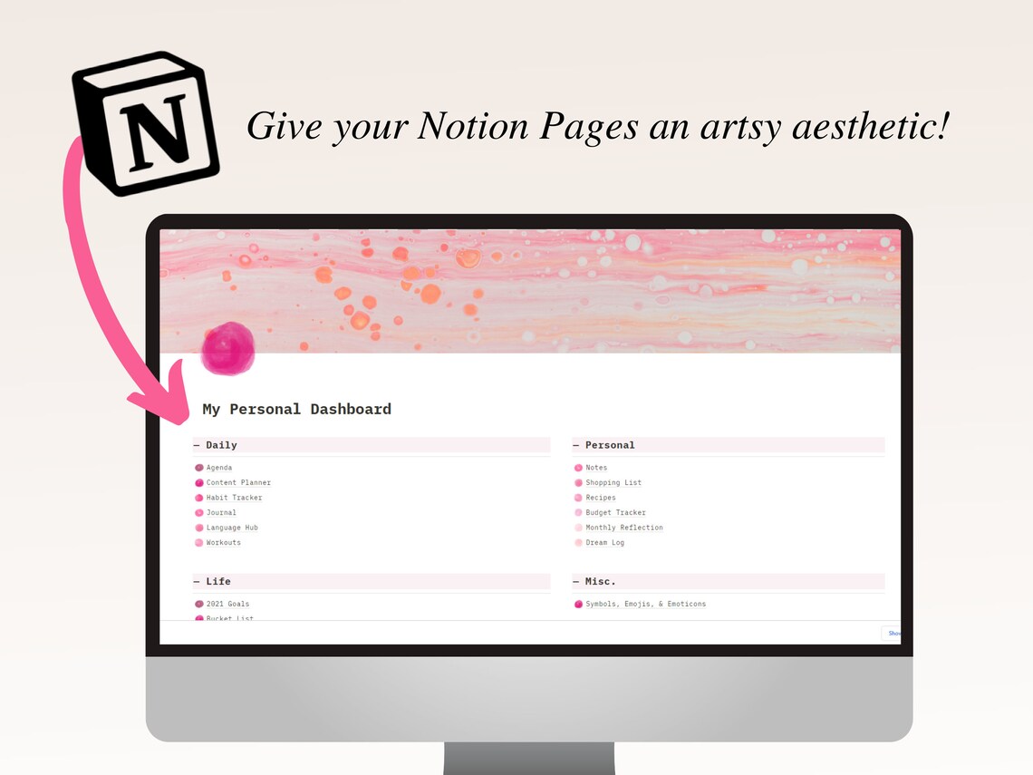 Notion Icons Aesthetic Digital Stickers for Life Planner - Etsy