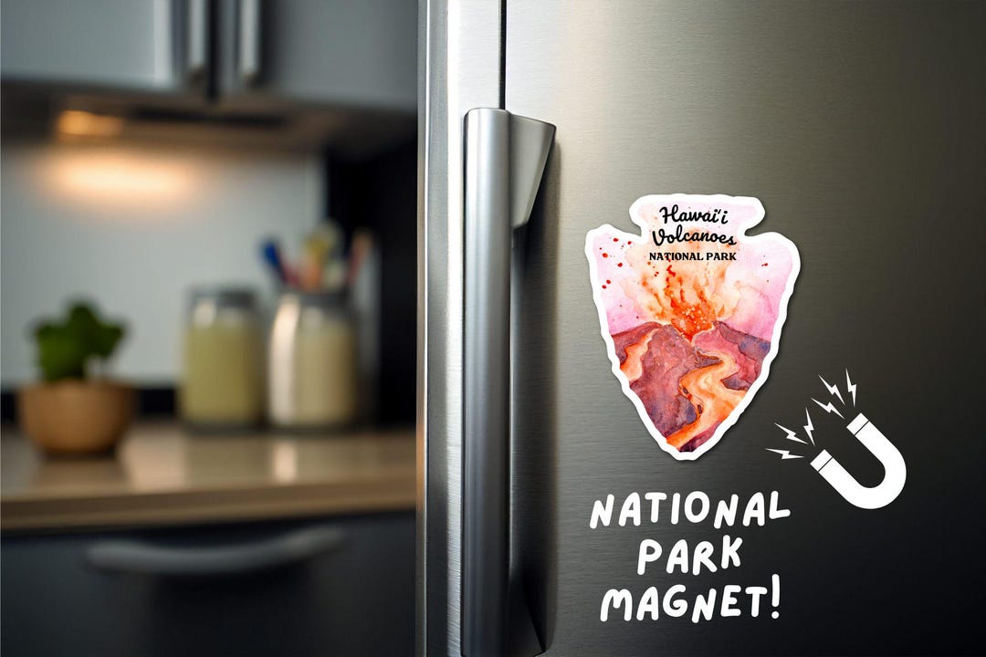 Hawaii Volcanoes Magnet, Us National Park, Refrigerator Magnet ...