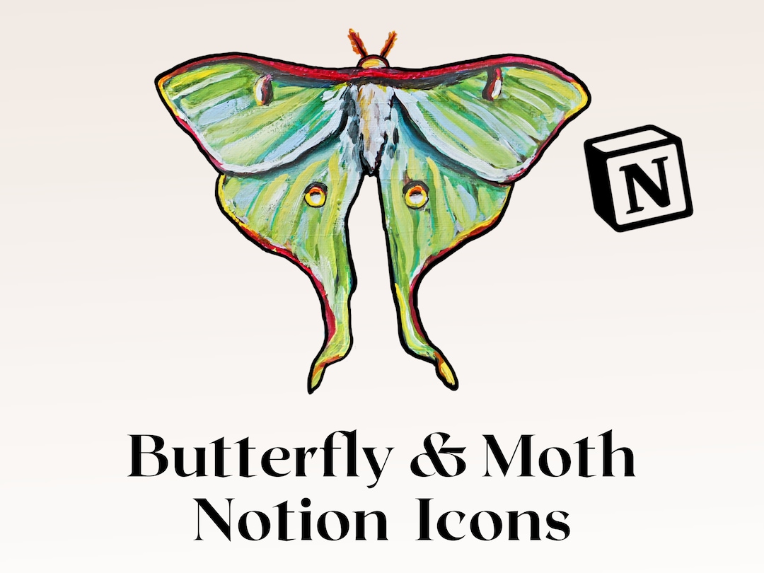 Butterfly Notion Icons - Aesthetic Digital Stickers for Life Planner ...