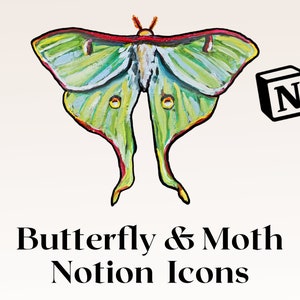 Butterfly Notion Icons - Aesthetic Digital Stickers for Life Planner ...
