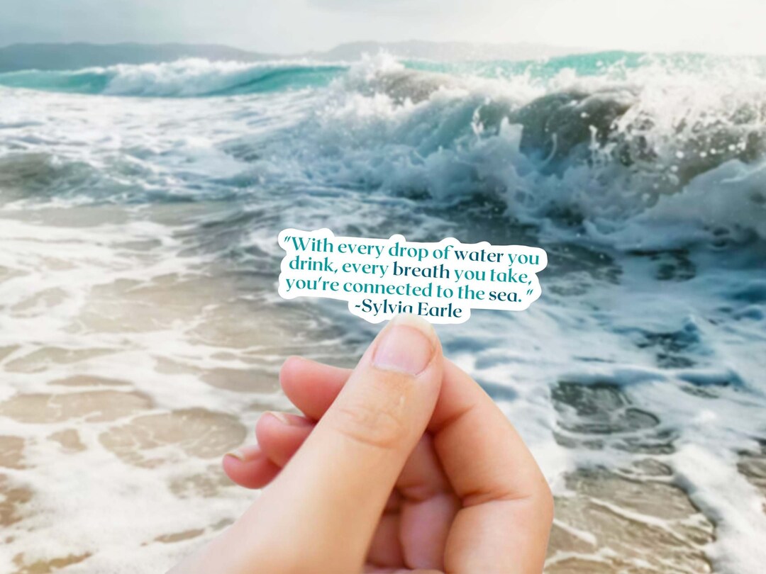 Ocean Quote Sticker: Waterproof Vinyl Decal for Water Bottle, Laptop - Etsy