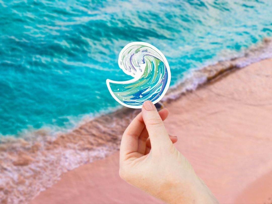 Wave Sticker Ocean Car Decal, Wave Vinyl Sticker for Laptop, Water ...