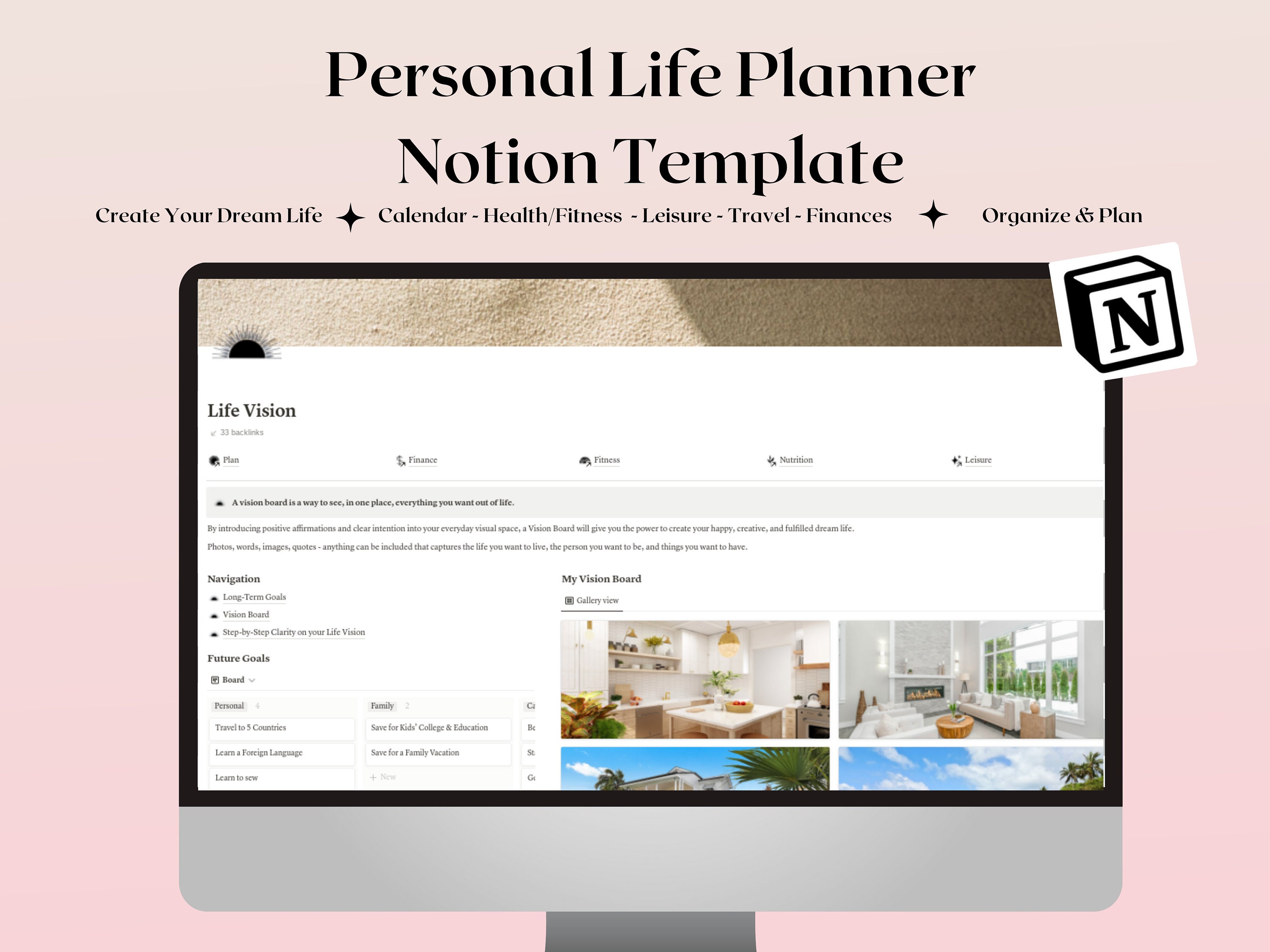 Notion Template Personal Life Planner Minimalist Digital - Etsy Canada