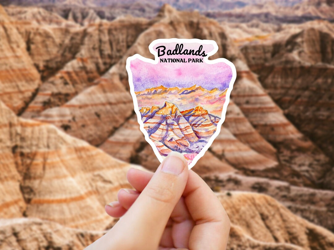 Badlands National Park Sticker: Hand-painted Waterproof Travel Decal - Etsy