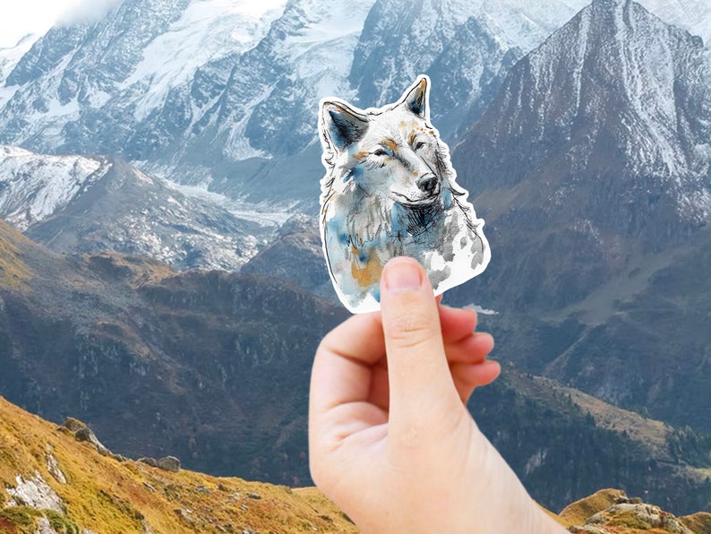 Wolf Sticker Vinyl Waterproof Water Bottle Sticker Laptop - Etsy