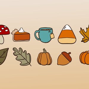 Autumn Leaves Fall Notion Icons - Aesthetic Digital Stickers for Life ...