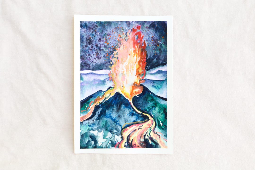 Hawaii Volcanoes National Park Art, Hawaii National Park Gift, Original ...