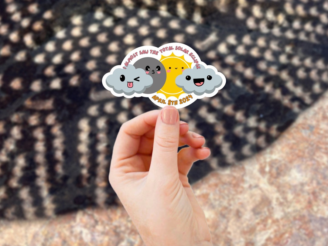 Funny Solar Eclipse, Cute Total Eclipse Sticker, 2024 Total Solar ...