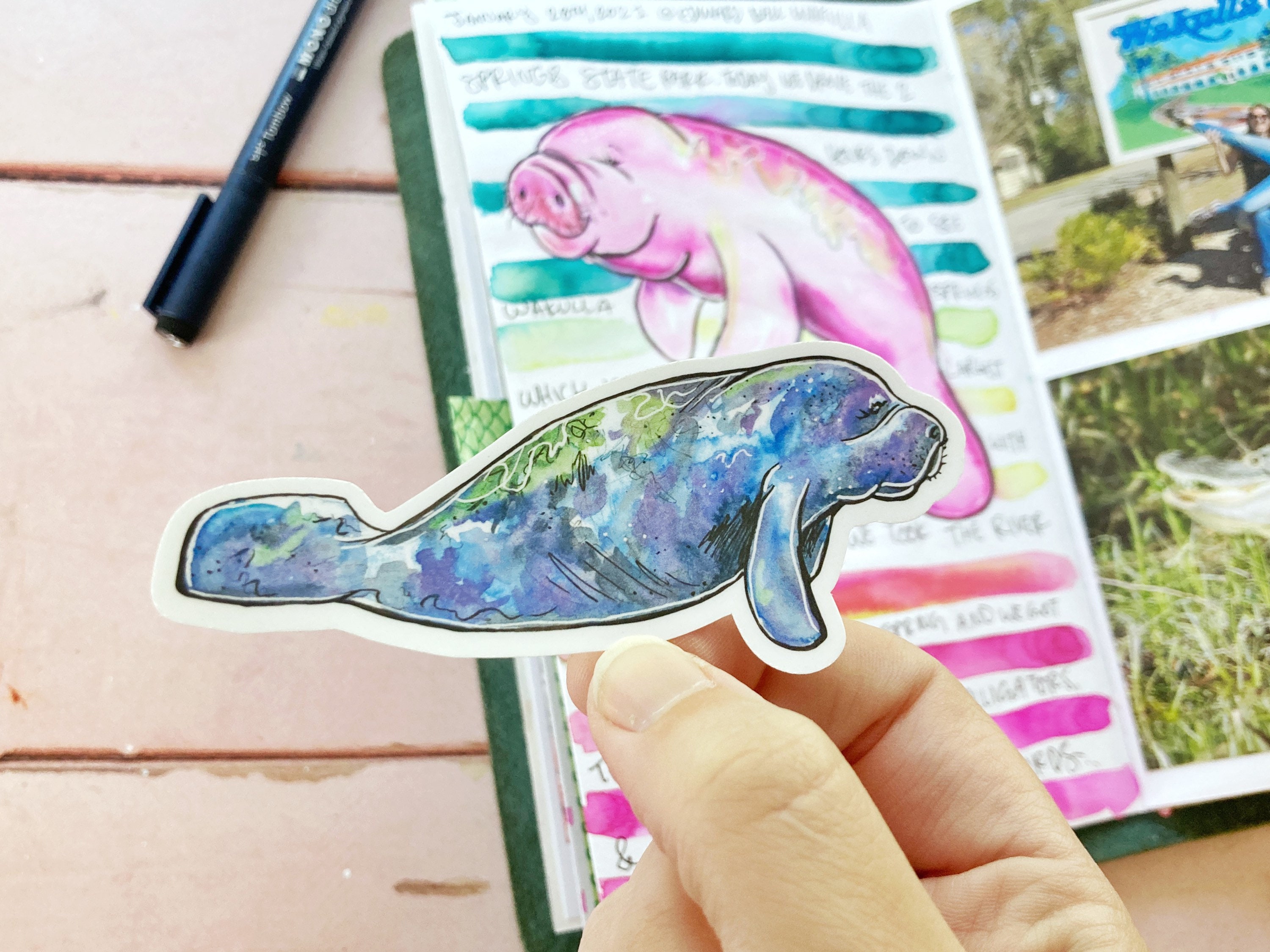 Manatee Sticker Mermaid Vinyl Sticker for Water Bottle Save | Etsy