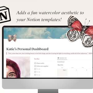 Butterfly Notion Icons - Aesthetic Digital Stickers for Life Planner ...