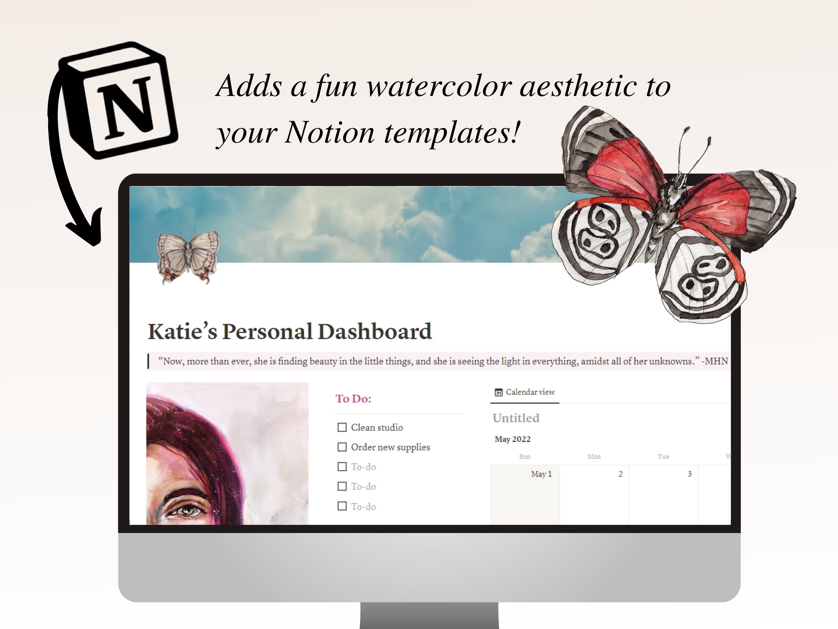 Butterfly Notion Icons - Aesthetic Digital Stickers for Life Planner ...