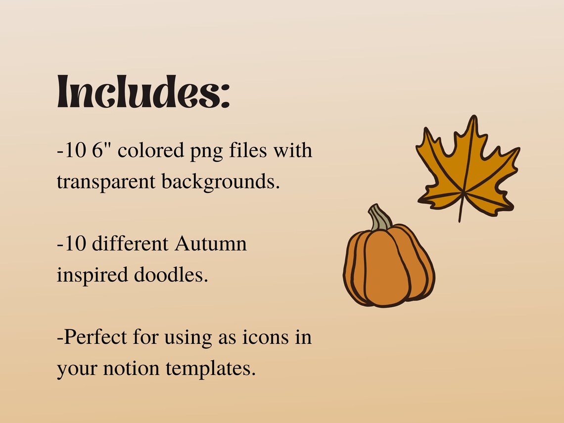 Autumn Leaves Fall Notion Icons Aesthetic Digital Stickers - Etsy